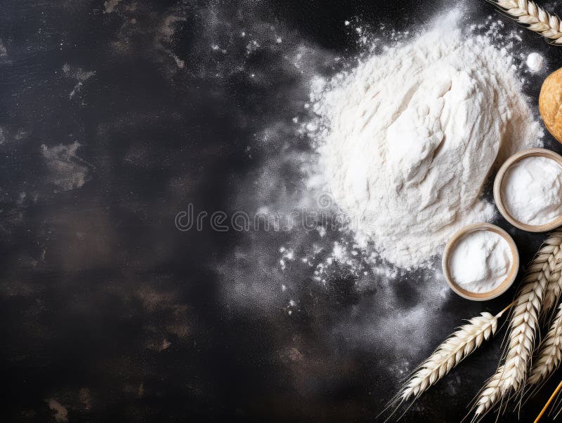 Flour Texture Background, Wheat Flour Pattern with Copy Space, Bakery ...