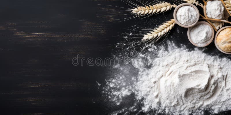 Flour Texture Background, Wheat Flour Pattern with Copy Space, Bakery ...