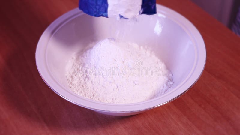 Flour is Thrown on the Plate on the Table Stock Video - Video of meal ...