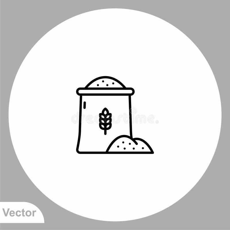 Flour Vector Icon Sign Symbol Stock Vector - Illustration of isolated ...