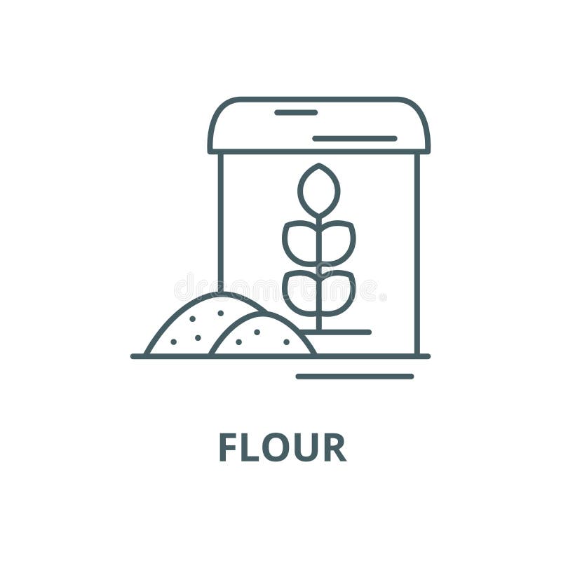 Flour Vector Line Icon, Linear Concept, Outline Sign, Symbol Stock ...