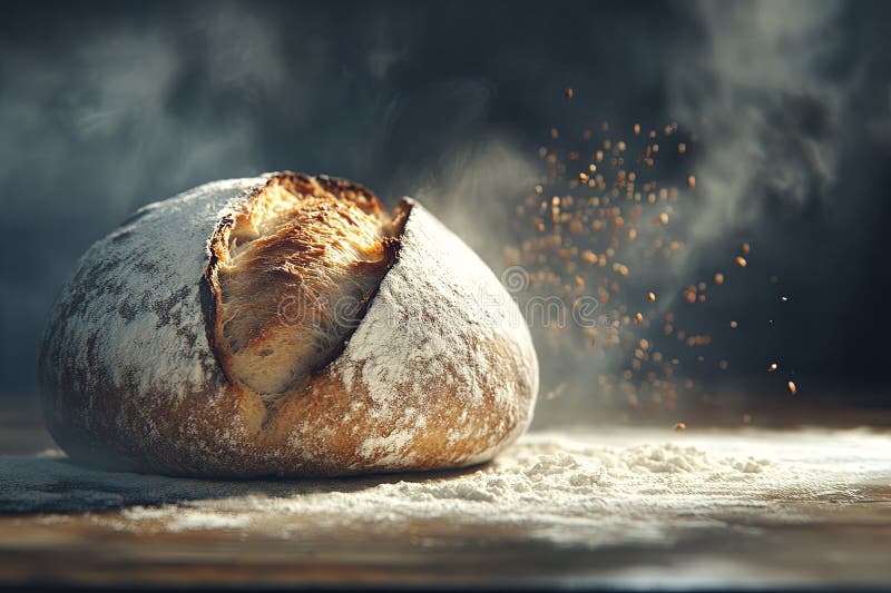 A Floured Surface with a Single Ball of Dough Being Shaped into a Stock ...