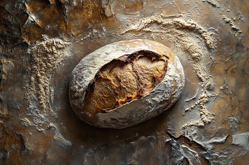 A Floured Surface with a Single Ball of Dough Being Shaped into a Stock ...
