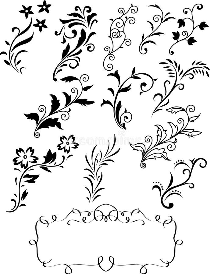 Flourish design elements stock vector. Illustration of curl - 23795679