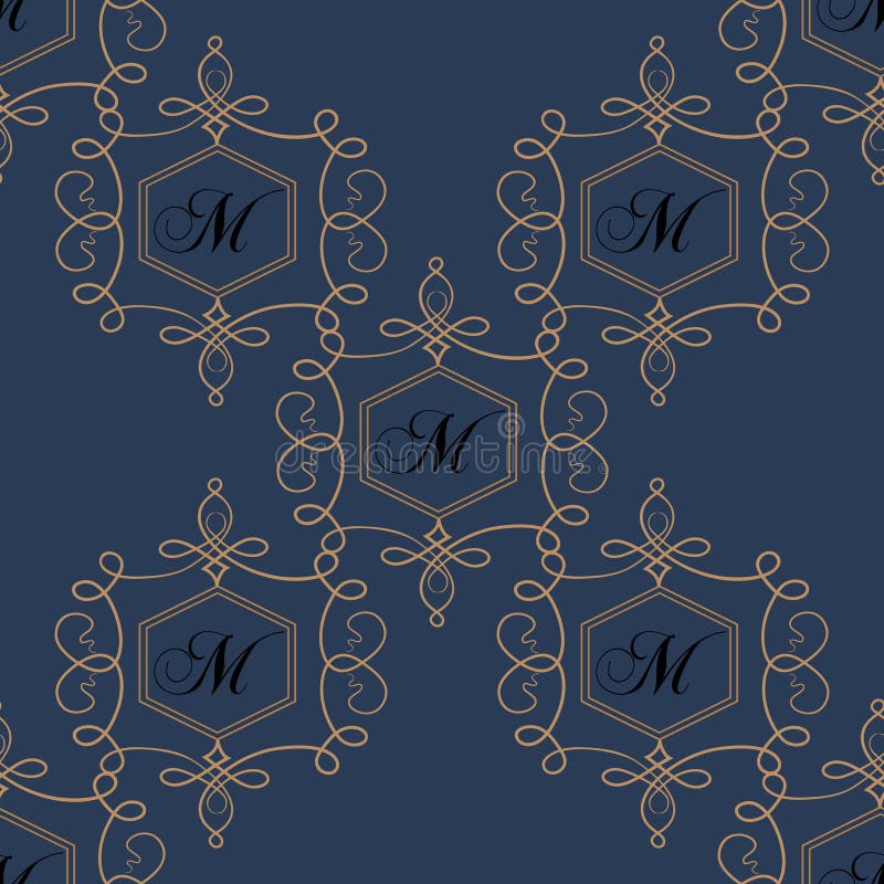 Flourish Seamless Pattern in Dark Colors. Stock Vector - Illustration ...