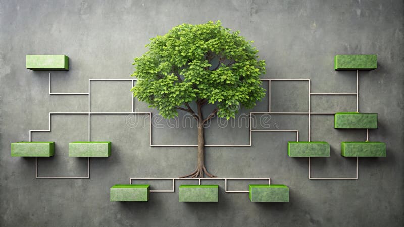 A Flourishing Tree at the Center of a Network of Interconnected Green ...