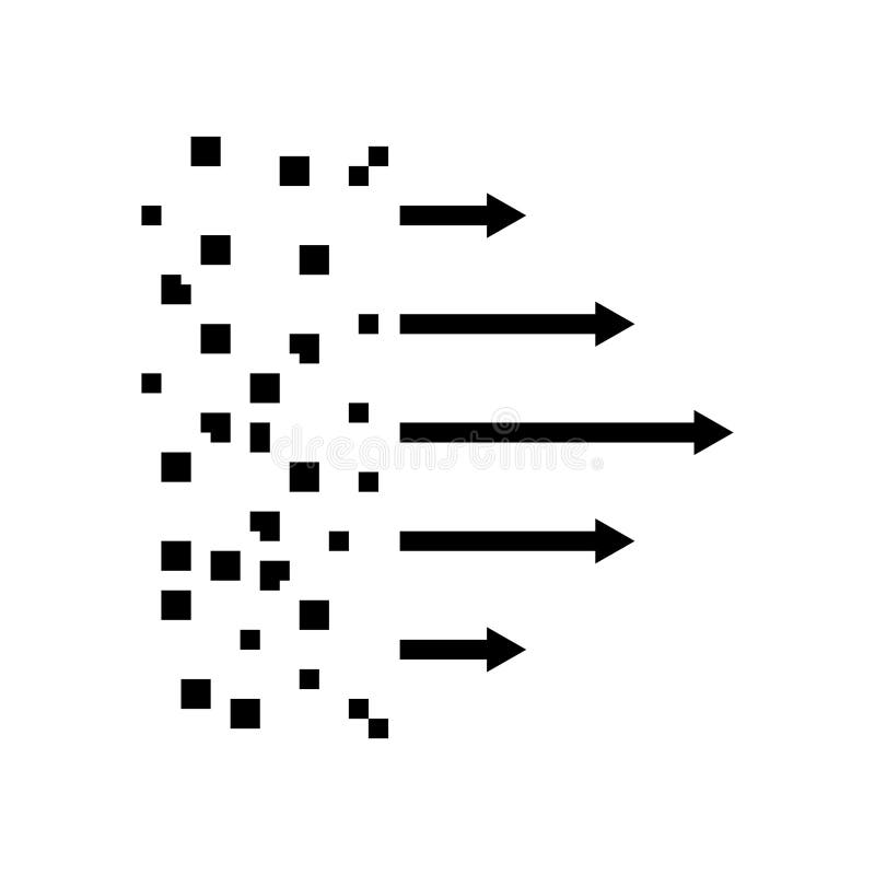 Flow Arrows Big Data Glyph Icon Vector Illustration Stock Image - Image ...