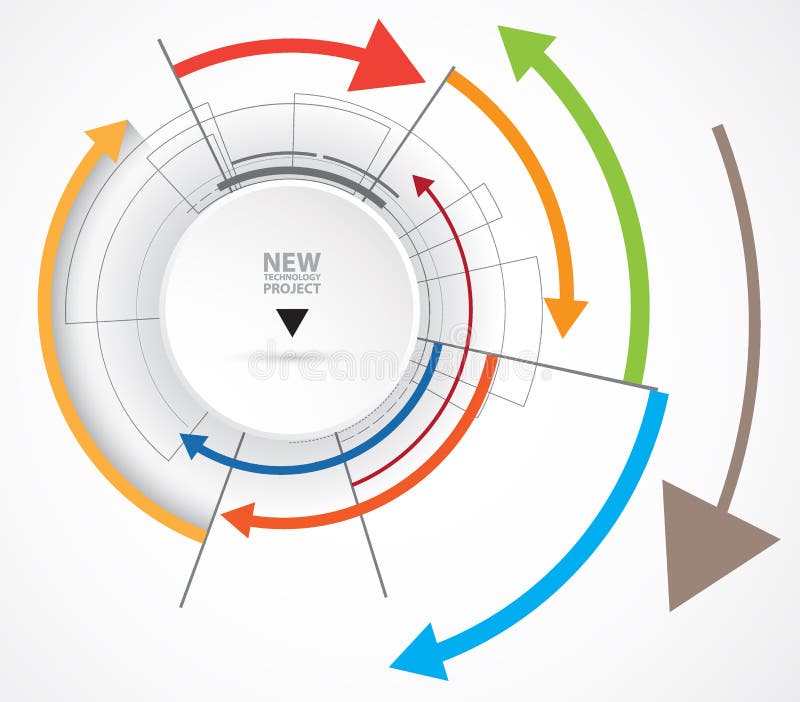 Flow of Arrows. Imagination of Business or Technology Process Stock ...