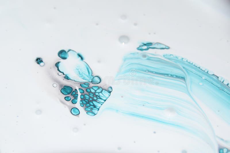 Flow of Blue Paint on a White Background Abstract Bright Colored ...