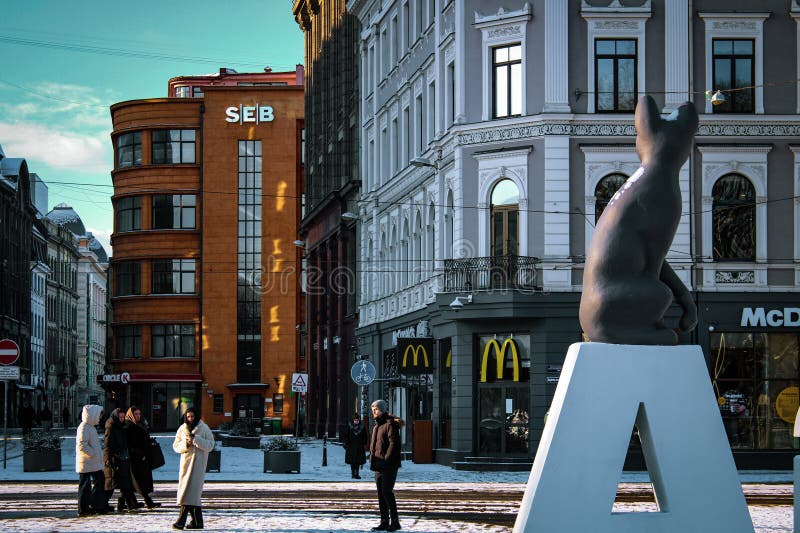 The Flow Cat in Riga Center Editorial Image - Image of mcdonalds, flow ...