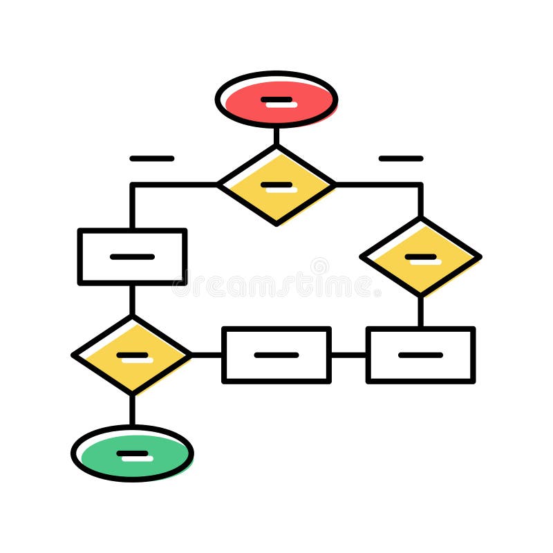 Flow Chart Color Icon Vector Illustration Stock Vector - Illustration ... Flow Chart Color Icon Vector Illustration Stock Vector - Illustration ...