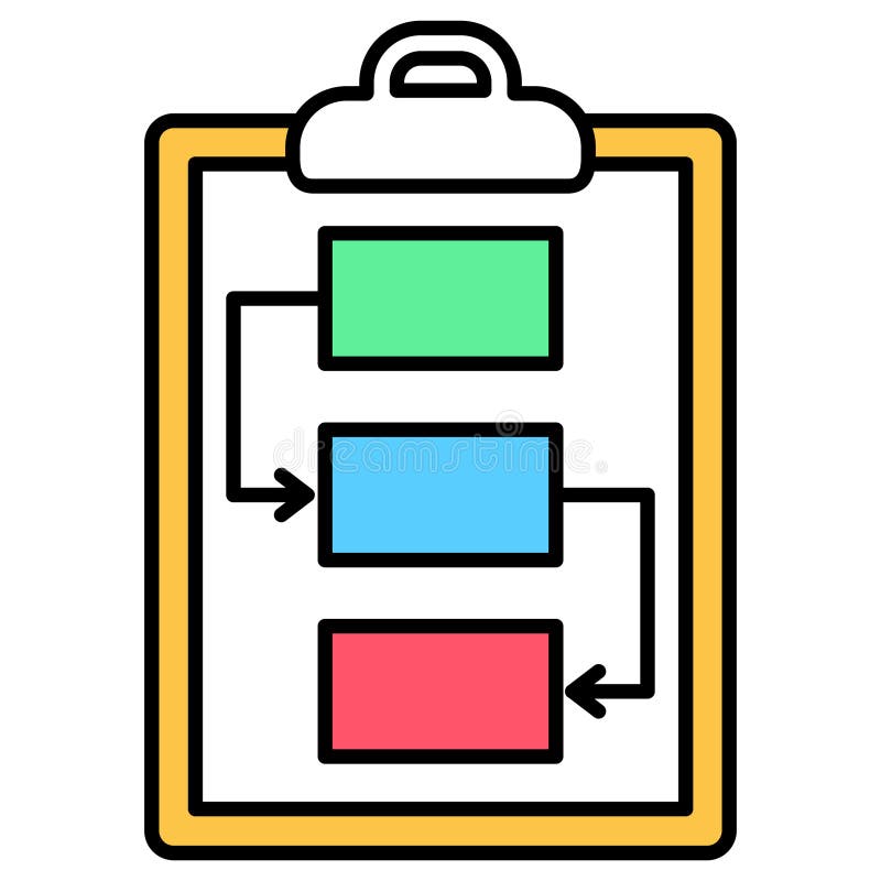 Flow Chart Concept Flat Icon Stock Vector - Illustration of data ...