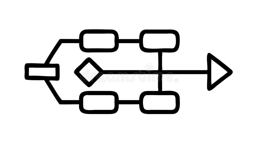 Flow Chart Diagram Icon, for Processes, Algorithms, or Workflow, Vector ...