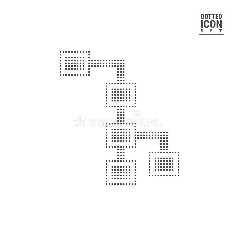 Flow Chart Dot Pattern Icon. Block Diagram Dotted Icon Isolated on ...