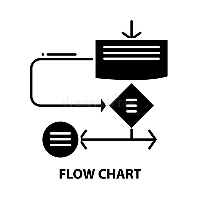 Flowchart Icon, Black Vector Sign with Editable Strokes, Concept ...