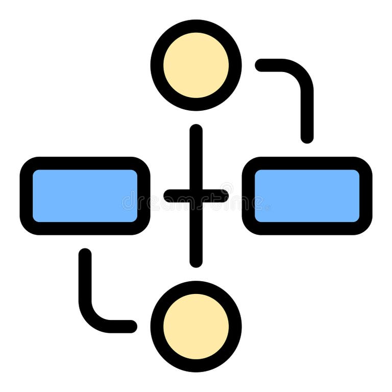Flow Chart Icon in Flat Line Style Representing Process Mapping ...