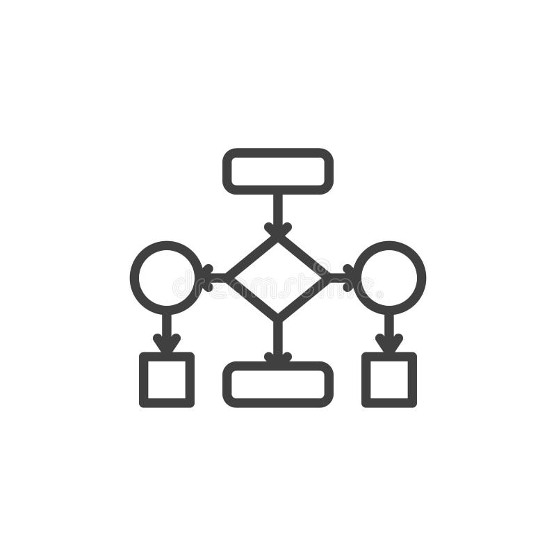 Org Chart Line Icon, Outline Vector Sign, Linear Style Pictogram ...