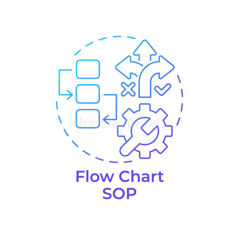 Flow Chart Sop Blue Gradient Concept Icon Stock Illustration ...