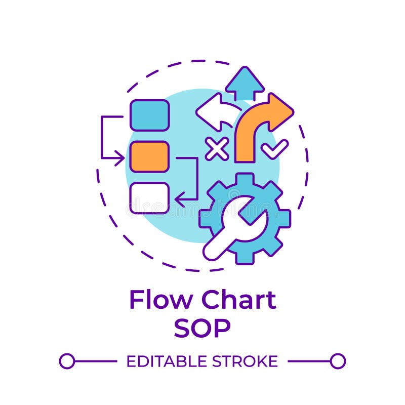 Flow Chart Sop Multi Color Concept Icon Stock Vector - Illustration of ...