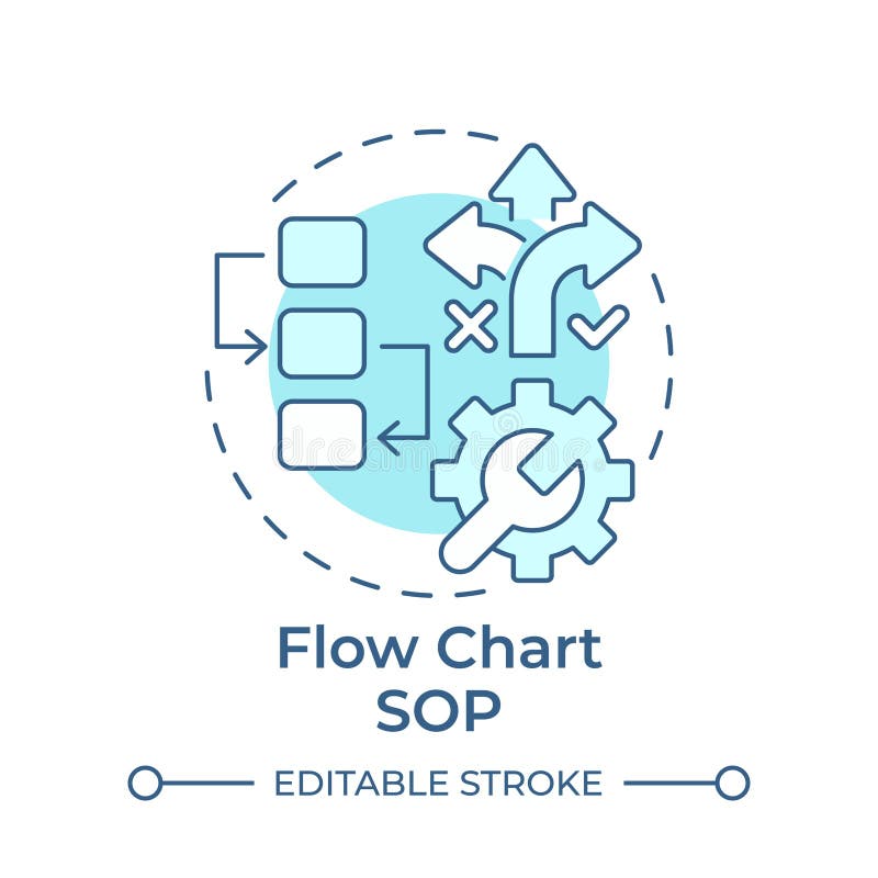 Flow Chart Sop Soft Blue Concept Icon Stock Illustration - Illustration ...