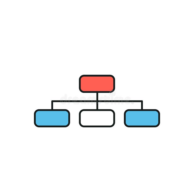 Flow Chart Thin Line Icon. Color Stock Vector - Illustration of network, linear: 248347841