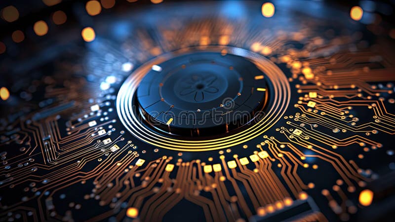 Flow Circular Technology Pattern Stock Illustration - Illustration of ...