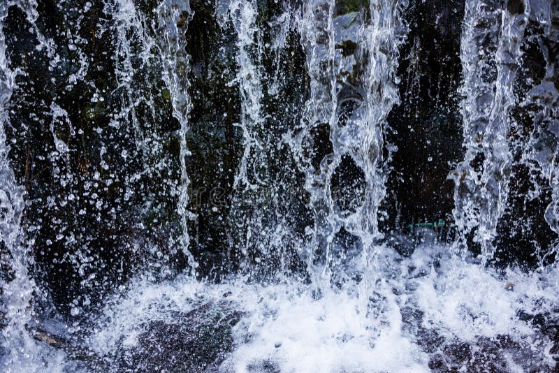 Flow of Clean Water in the Waterfall, Close-up, Background Stock Image ...