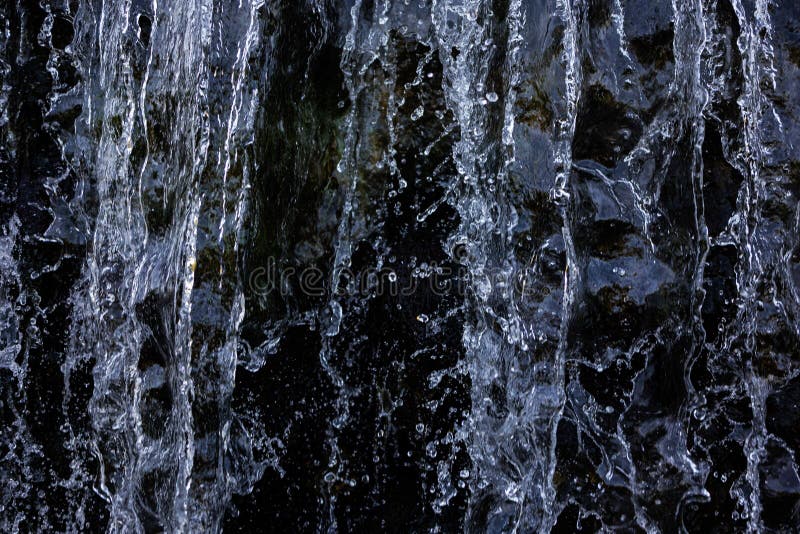 Flow of Clean Water in the Waterfall, Close-up, Background Stock Image ...