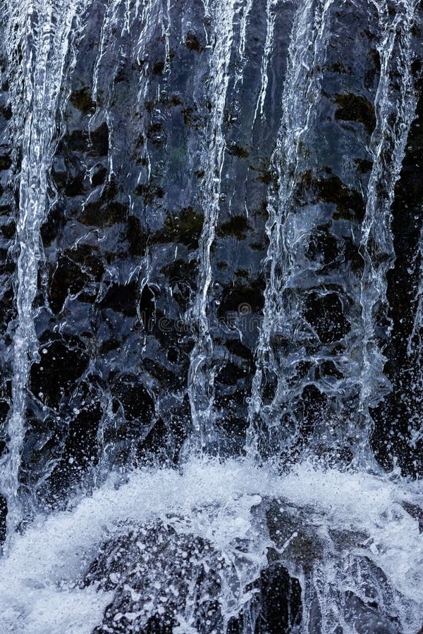 Flow of Clean Water in the Waterfall, Close-up, Background Stock Image ...