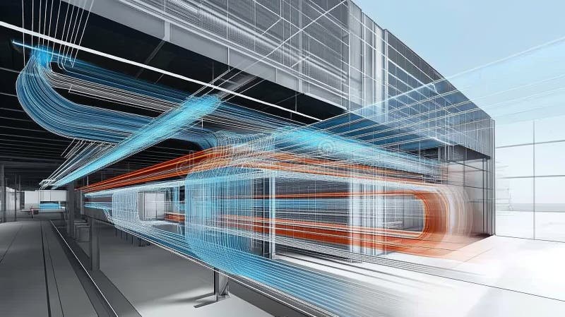 Flow Control Diagram Layered Over Air Intake System. Stock Image ...