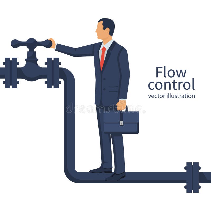 Flow control. Vector stock vector. Illustration of hand - 109386917