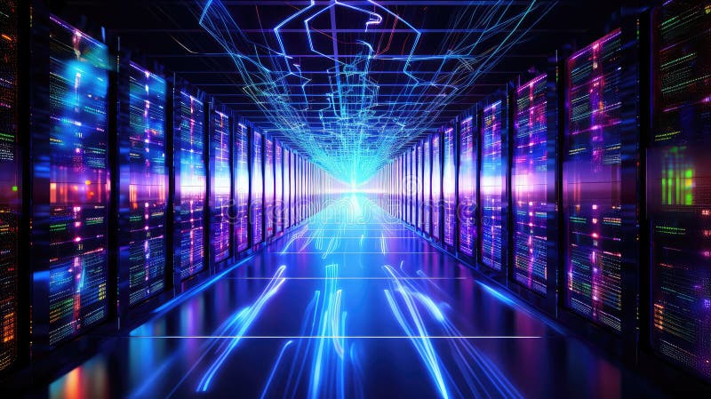 Flow data flowing stock illustration. Illustration of technology - 374026172