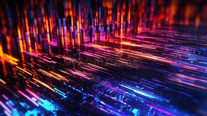 Flow Data Network Binary System AI Generated Image Stock Illustration - Illustration of concept ...