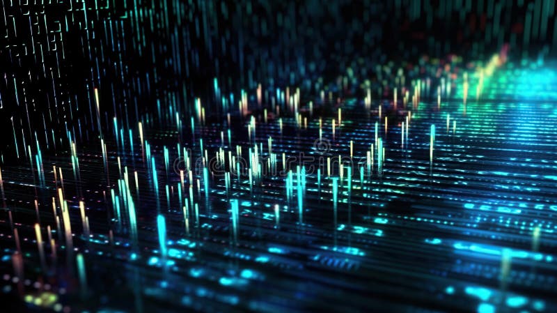 Flow Data Network Binary System AI Generated Image Stock Illustration - Illustration of concept ...