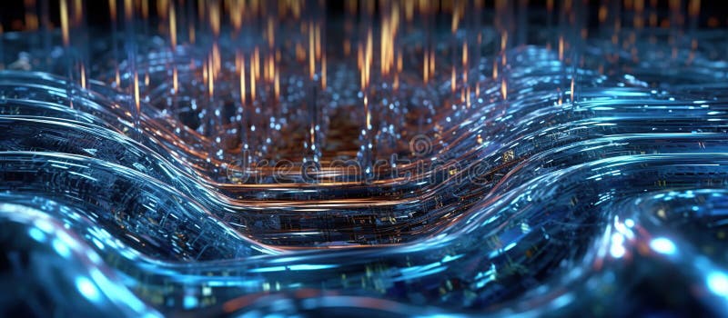 Flow Data Network Binary System AI Generated Image Stock Illustration ...