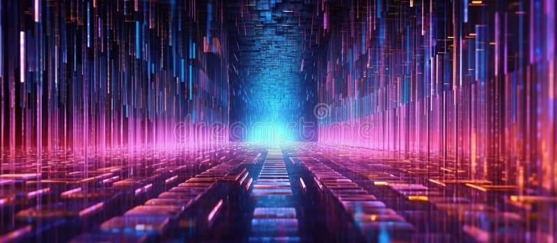 Flow Data Network Binary System AI Generated Image Stock Illustration ...