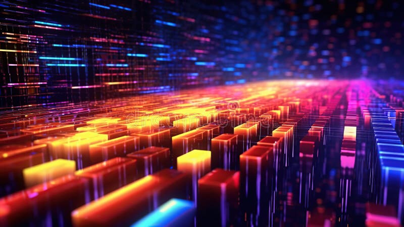 Flow Data Network Binary System AI Generated Image Stock Illustration ...