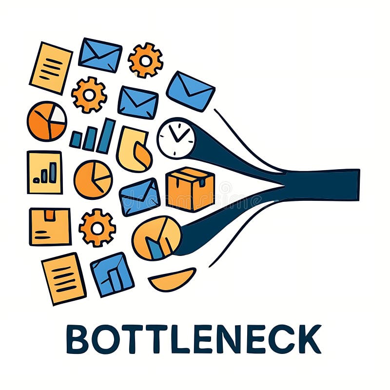 Flow of Data and Objects Constricted through Narrow Pathway Funnel ...