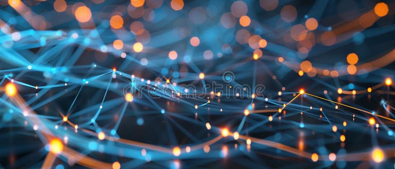 Flow of Data Packets through a Complex Network Stock Illustration ...