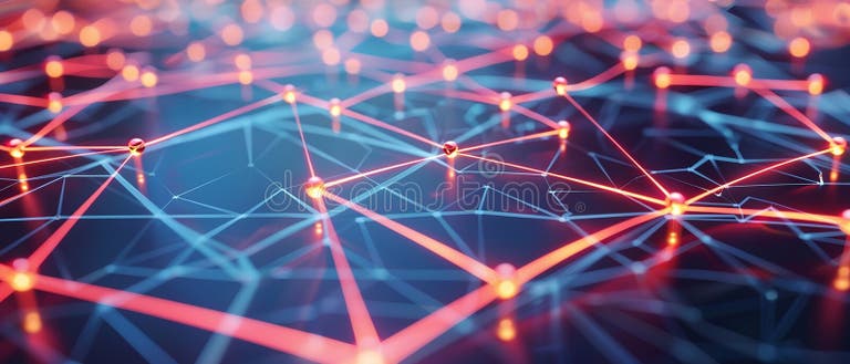 Flow of Data Packets through a Complex Network Stock Illustration ...