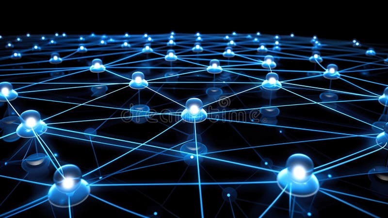 Flow of Data Packets through a Complex Network Stock Illustration ...