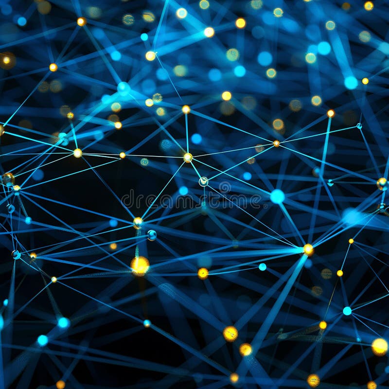 Flow of Data Packets through a Complex Network Stock Illustration ...