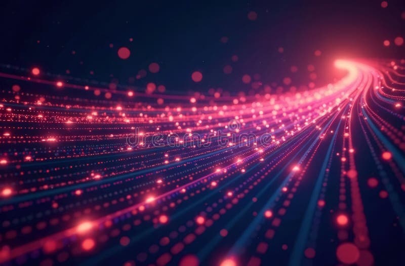 The Flow of Digital Money in the Form of Luminous Lines Creating a ...