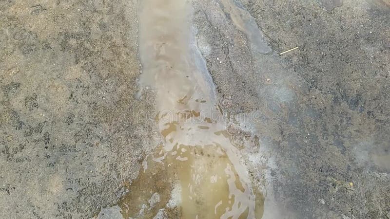Flow of a Dirty Melted Puddle in Spring. Stock Video - Video of path ...