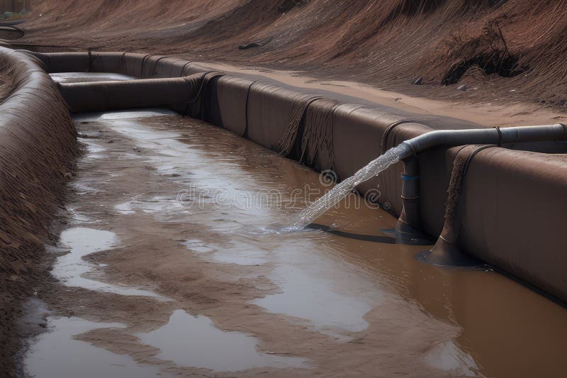 The Flow of Dirty Water from the Pipe into the River. Pollution of ...