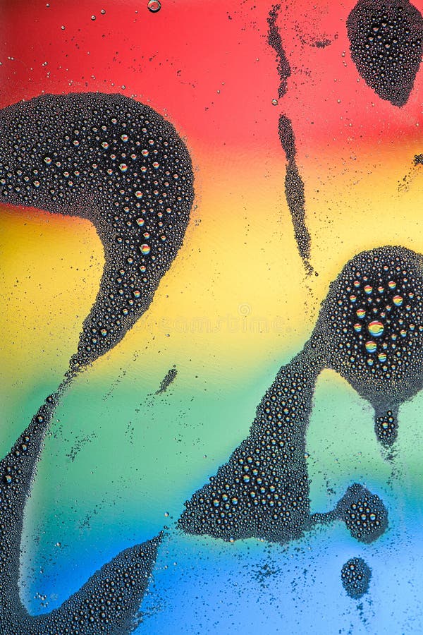 The Flow of Foam with a Lot of Small Bubbles Against the Rainbow ...