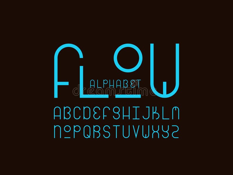 Flow font. Vector alphabet stock vector. Illustration of character ...