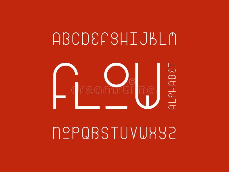 Flow font. Vector alphabet stock vector. Illustration of character ...