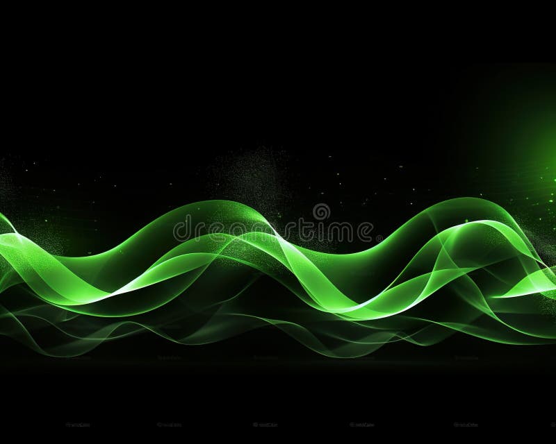 Flow of Green Light in Waves for Texture Elements. Stock Illustration ...