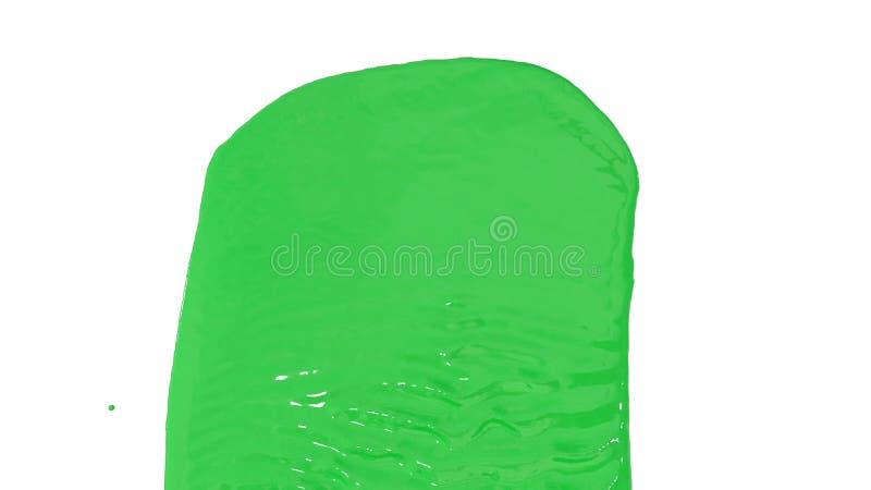 Flow of Green Paint Splattering on White Background and Dripping Down ...